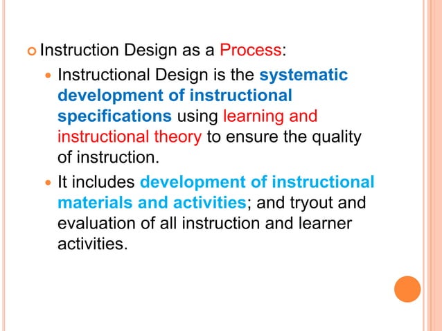 Theories governing instructional materials development | PPT