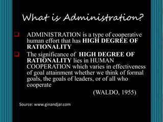 Theories in Public Administration | PDF