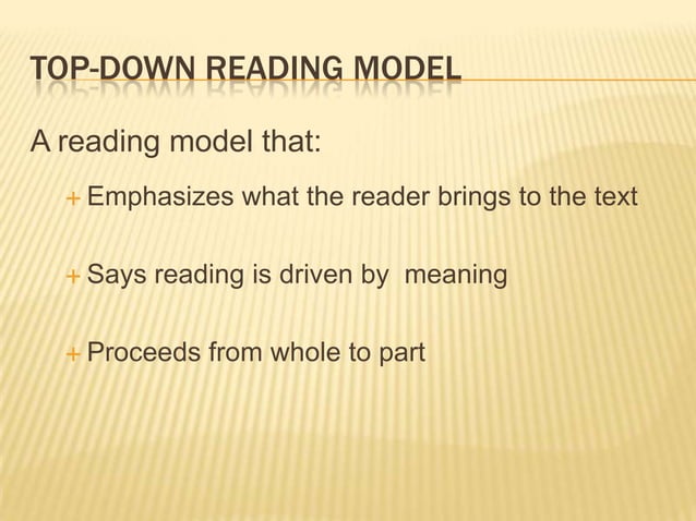 Theories in reading instruction report | PPT