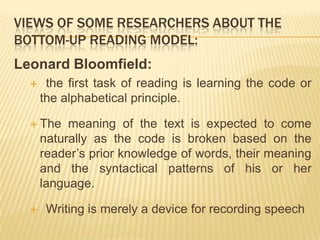 Theories in reading instruction report | PPTX
