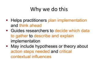 Theories, models and frameworks 2017 | PPTX | Science
