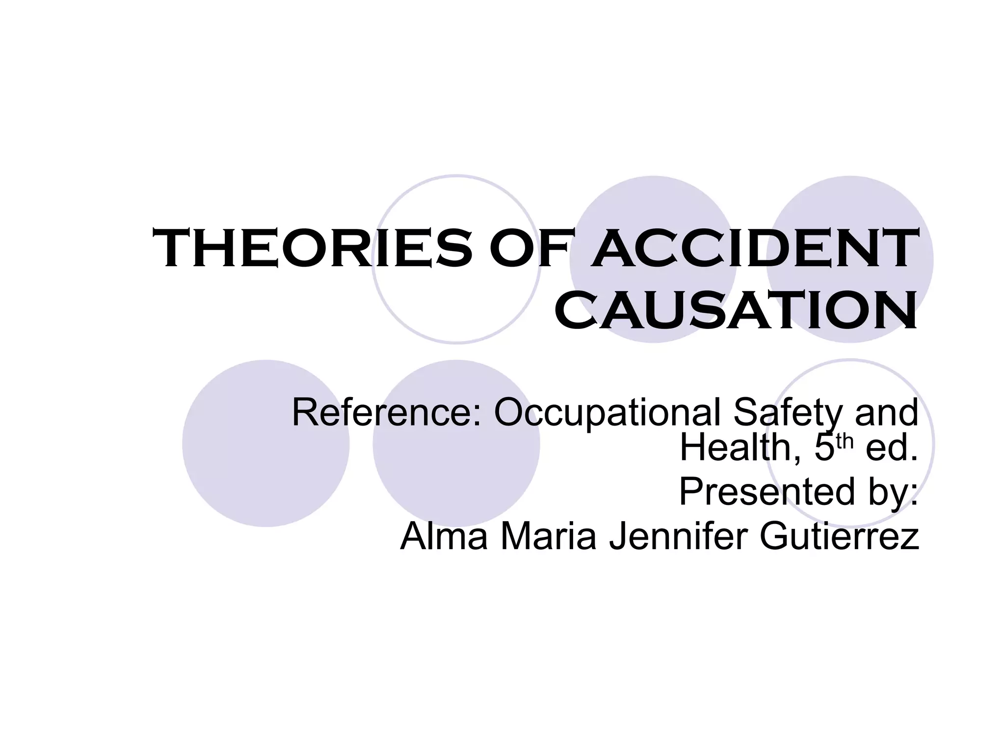 Theories of accident causation | PPT