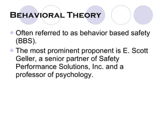 Theories of accident causation | PPT