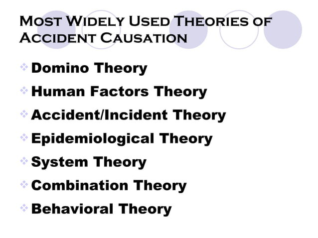 Theories of accident causation | PPT