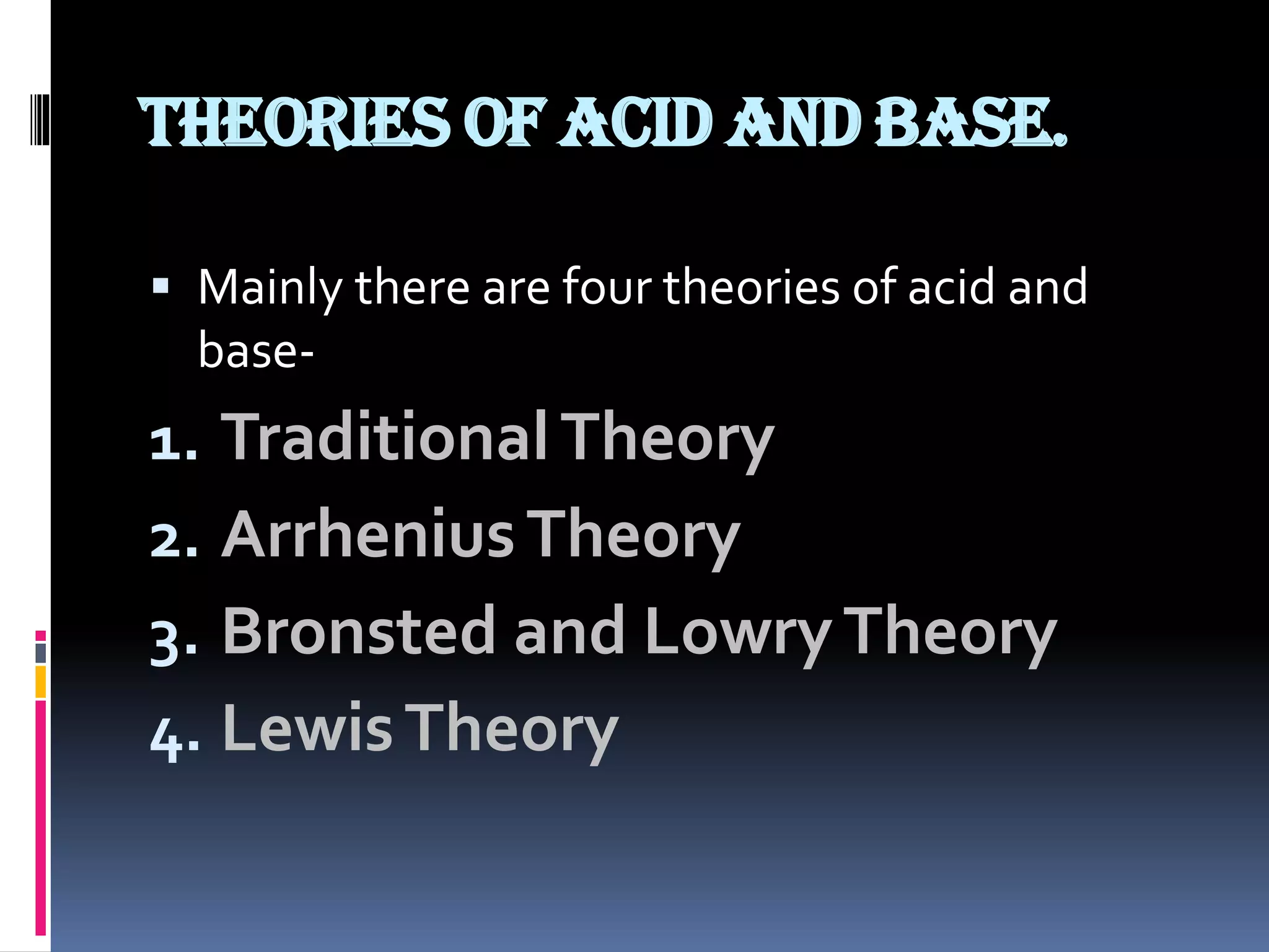 Theories of acid and base | PDF