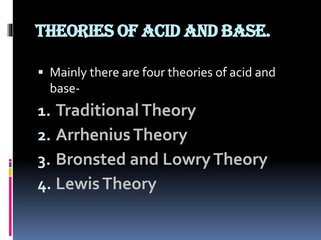 Theories of acid and base | PDF | Chemistry | Science