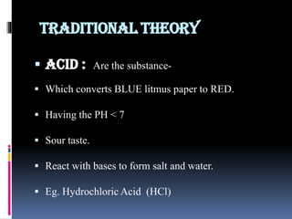 Theories of acid and base | PDF