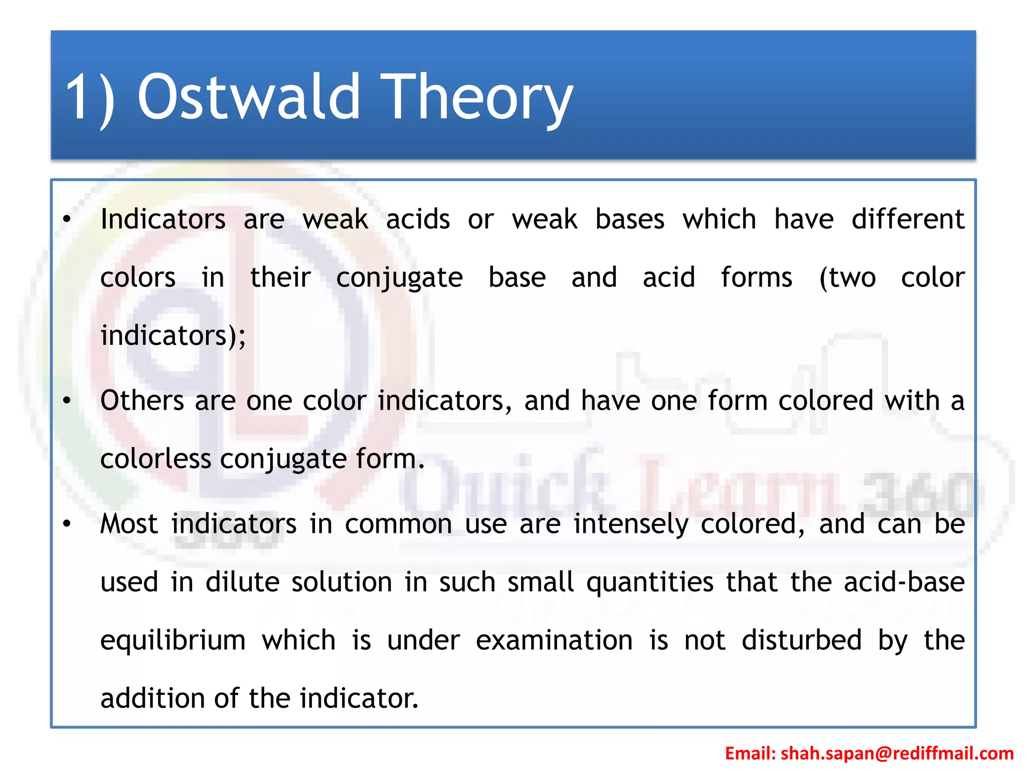 Theories of acid base indicators | PDF