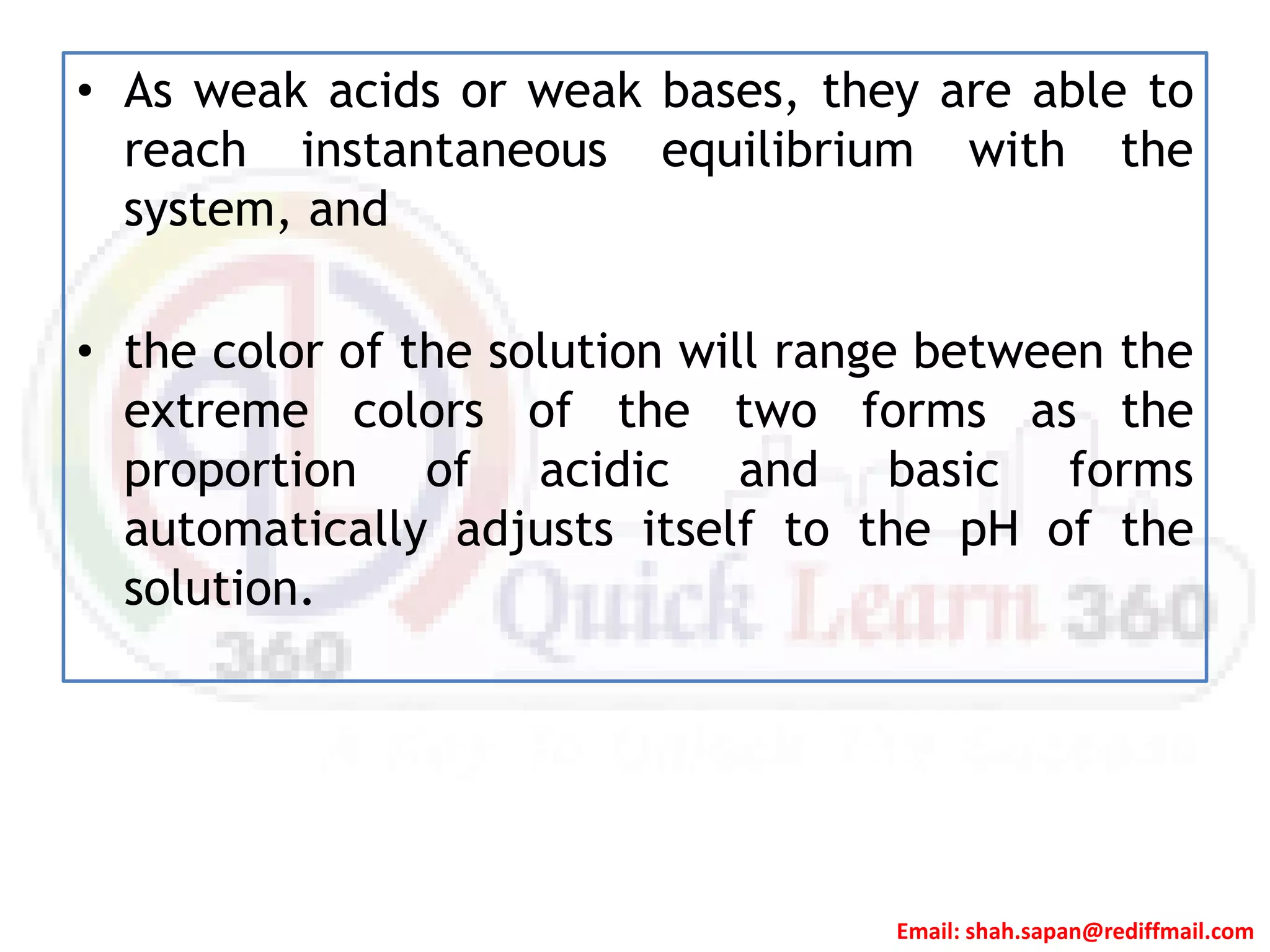 Theories of acid base indicators | PDF