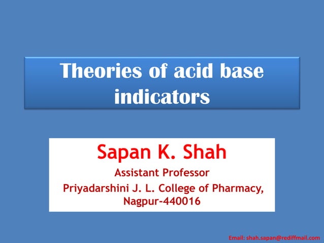 Theories of acid base indicators | PDF | Chemistry | Science