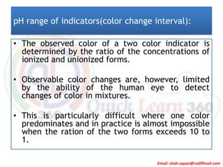 Theories of acid base indicators | PDF