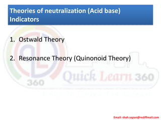 Theories of acid base indicators | PDF