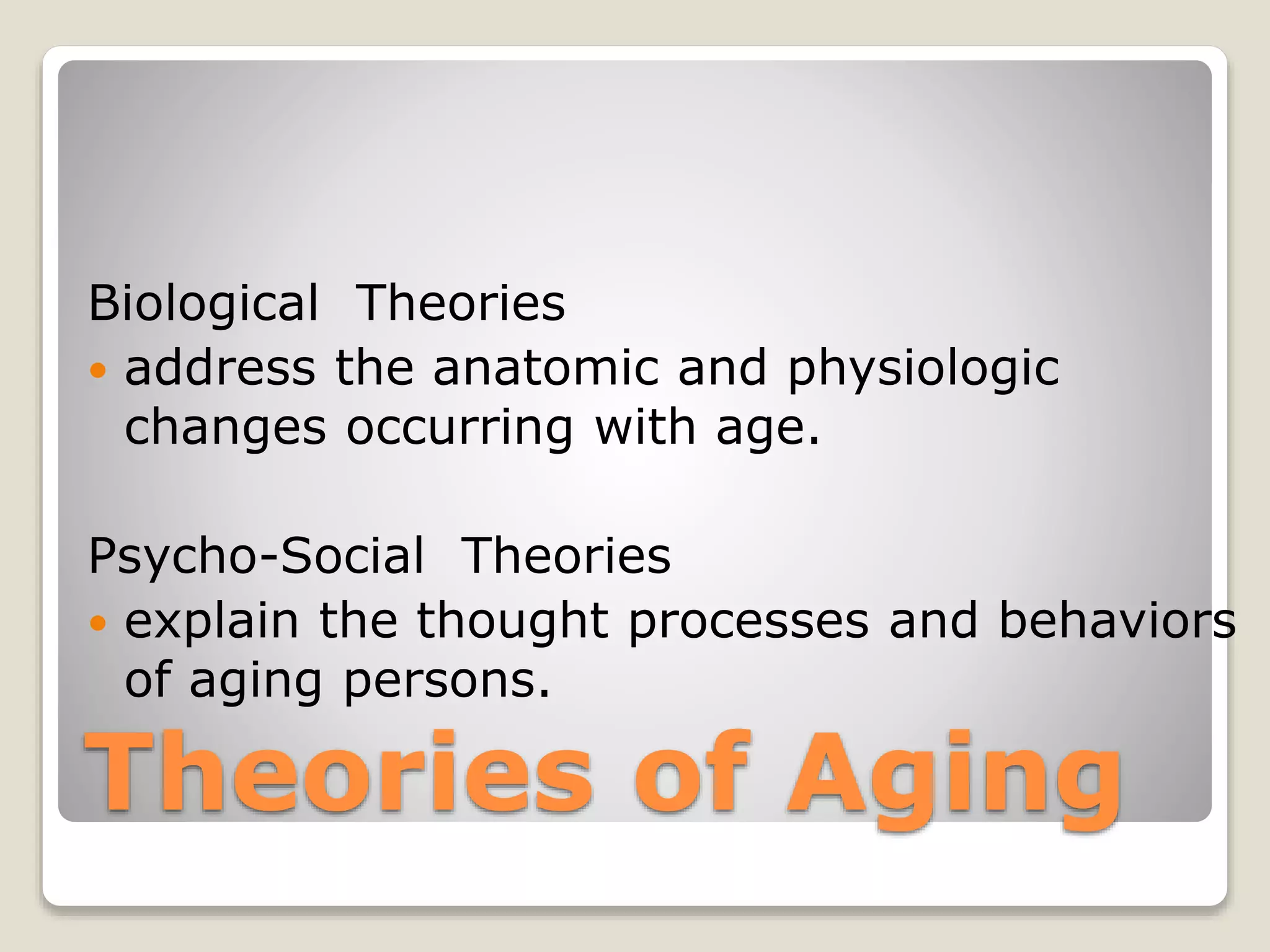 Theories of aging | PPTX