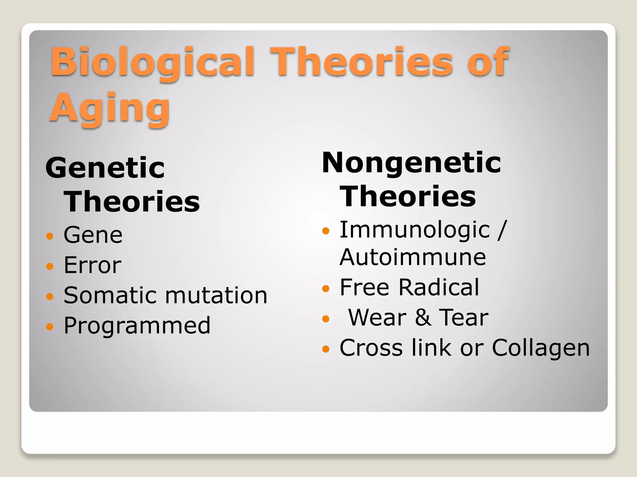 Theories of aging | PPTX
