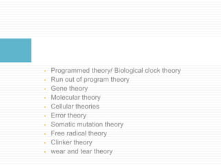 theoriesofaging..pptx | Genetics | Science