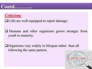 theories of aging, programmed and error theories | PPT