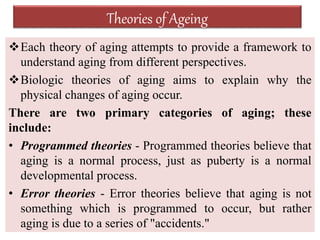 theories of aging, programmed and error theories | PPT