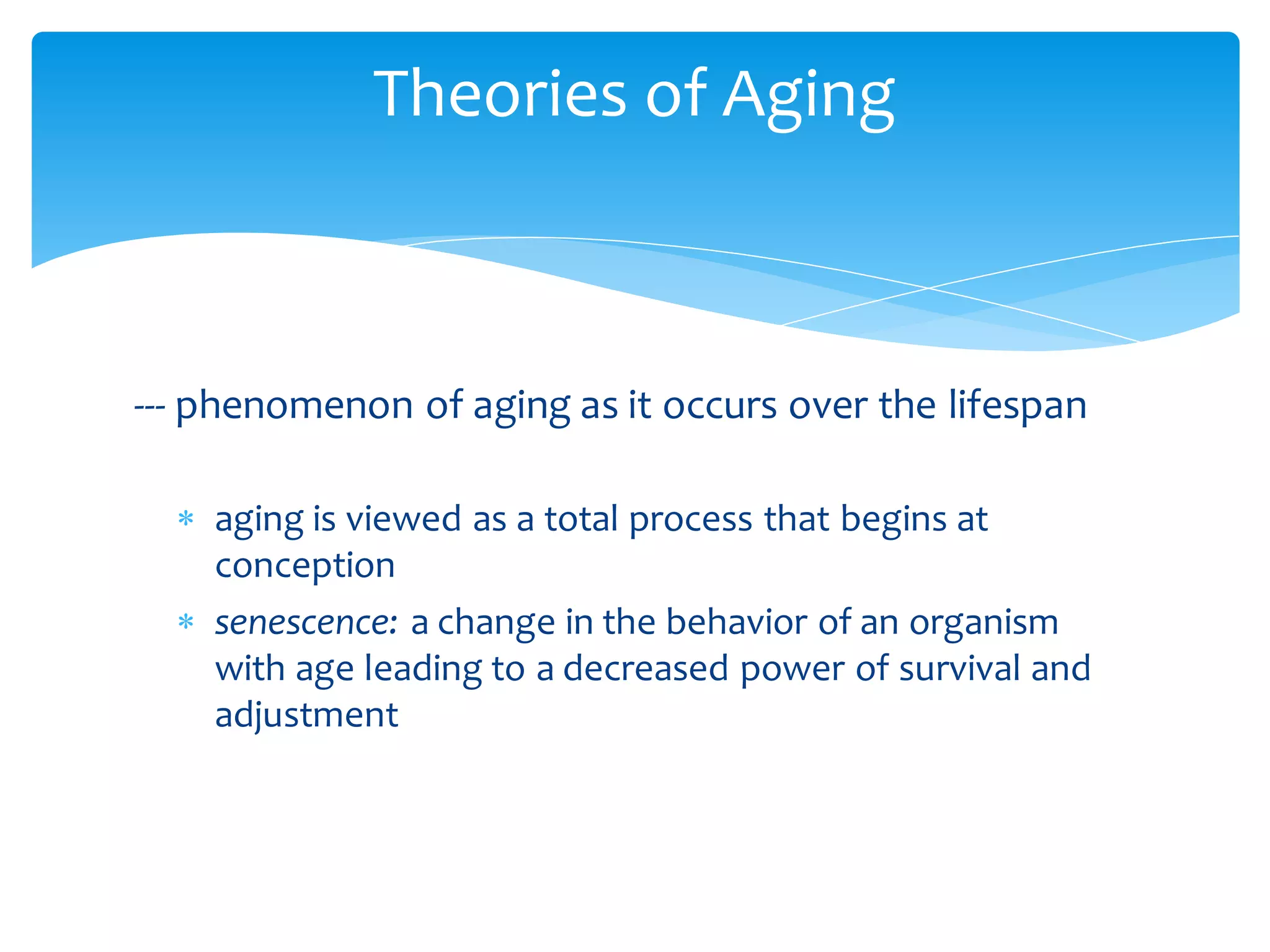 Aging Theories - Rehabilitation | PDF