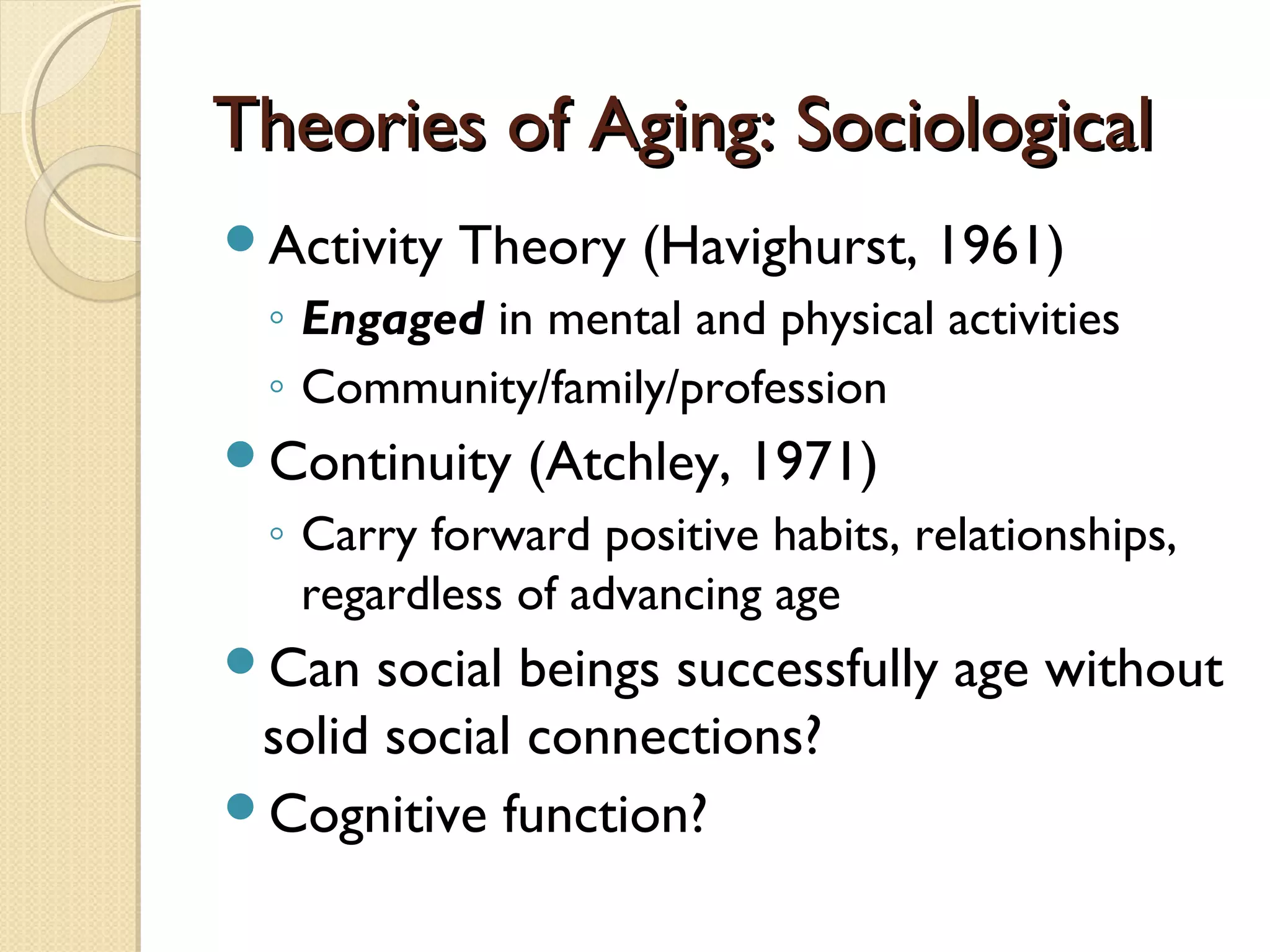 Theories of aging s14 | PPT