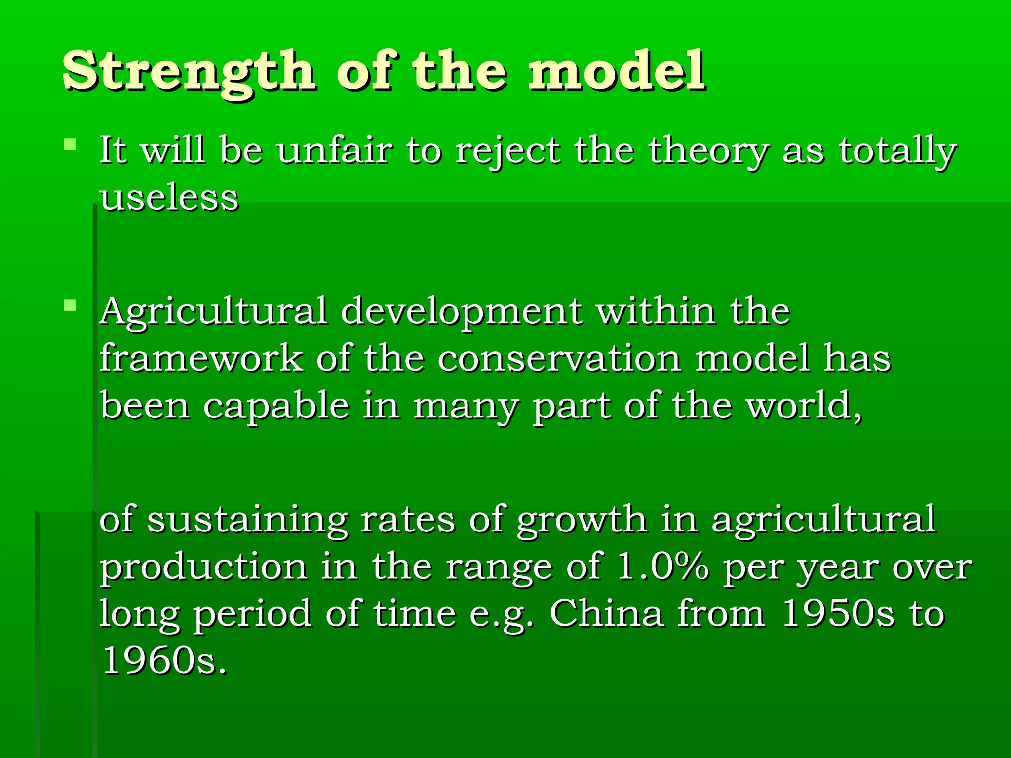 Theories of agricultural development | PPT