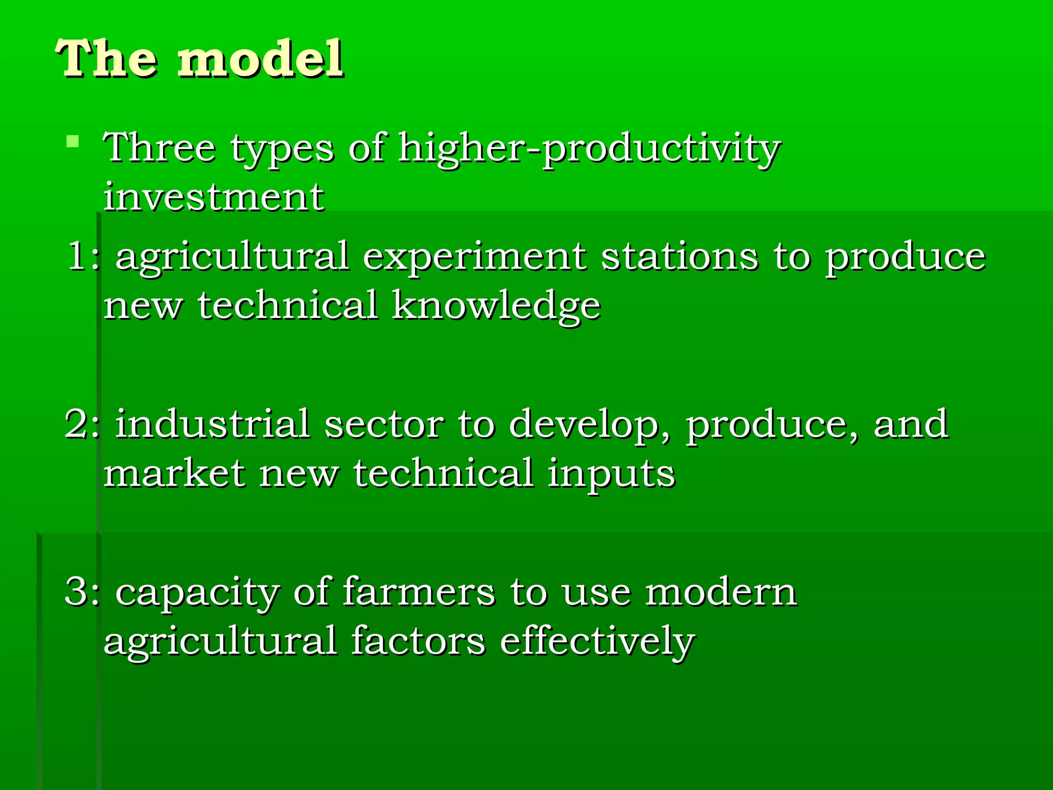 Theories of agricultural development | PPT