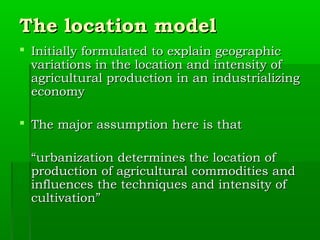 Theories of agricultural development | PPT