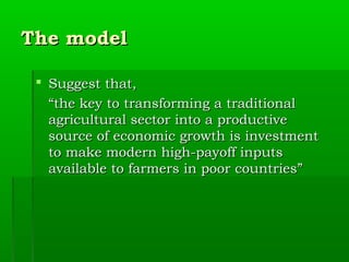 Theories of agricultural development | PPT