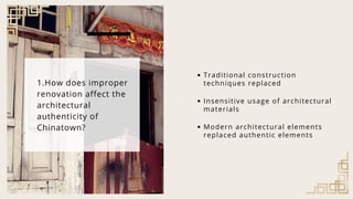 Analysis of the Loss of Chinatown's Cultural Identity in Kuala Lumpur | PDF