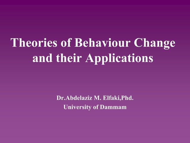 Theories of behaviour change | PPTX