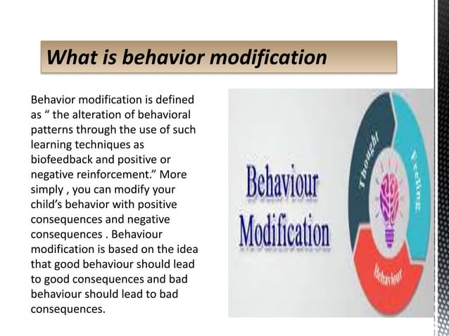 Theories of behaviour modification