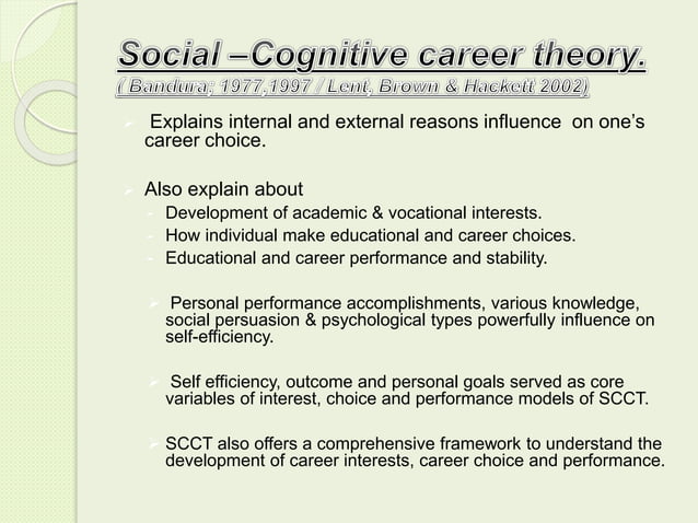 Career Choice Theories Ppt