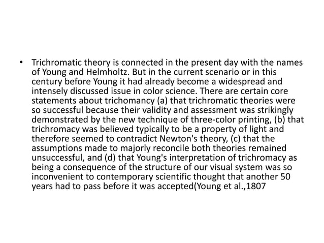 Theories of color vision | PPTX | Physics | Science