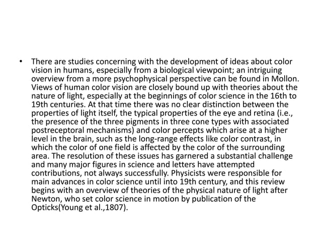 Theories of color vision | PPTX | Physics | Science