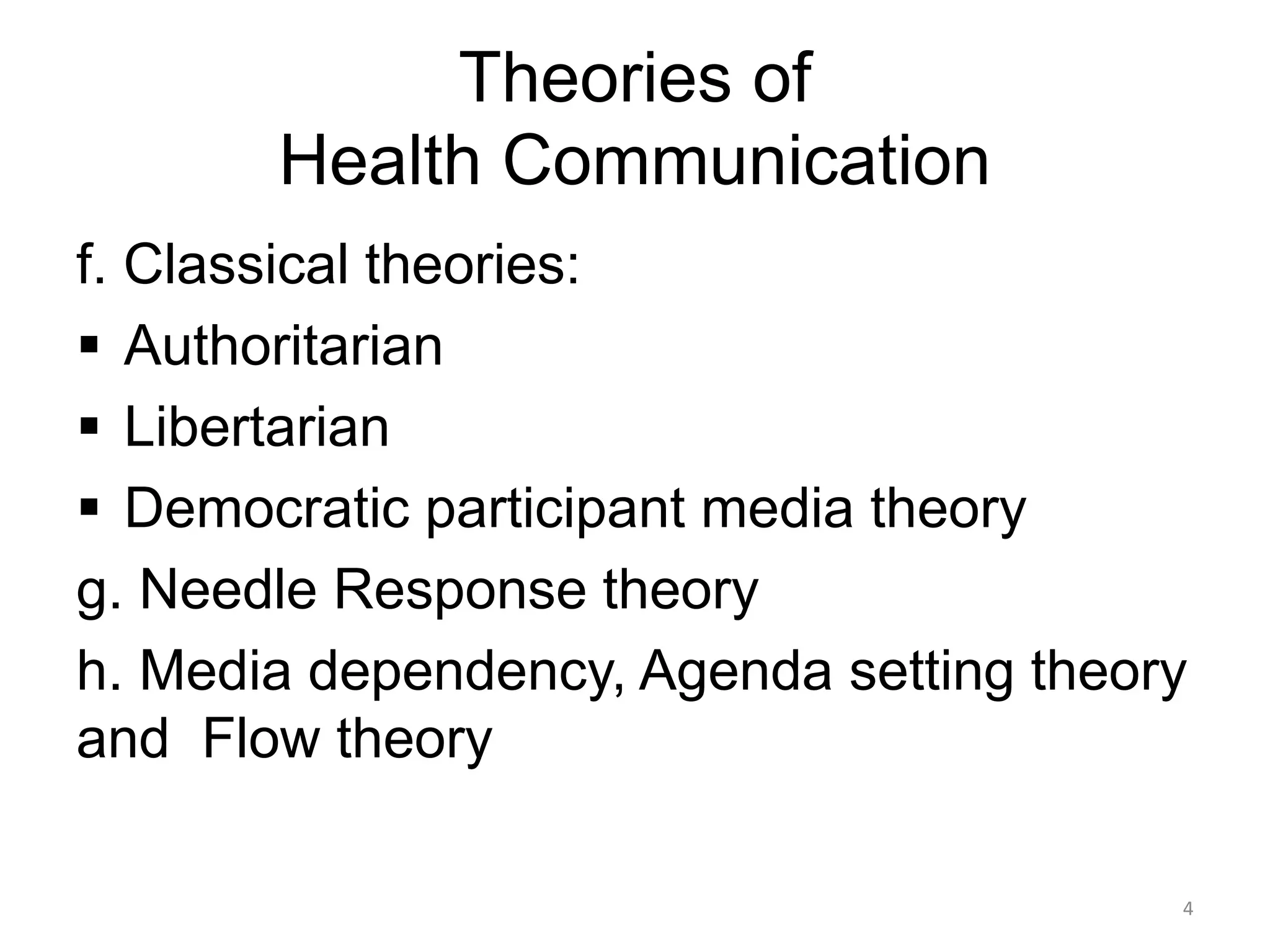 Theories of communication and their Applications | PPTX