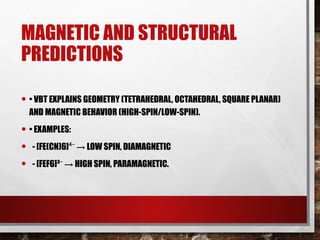 Theories_of_Coordination valance bond. crystal field theory | PPTX