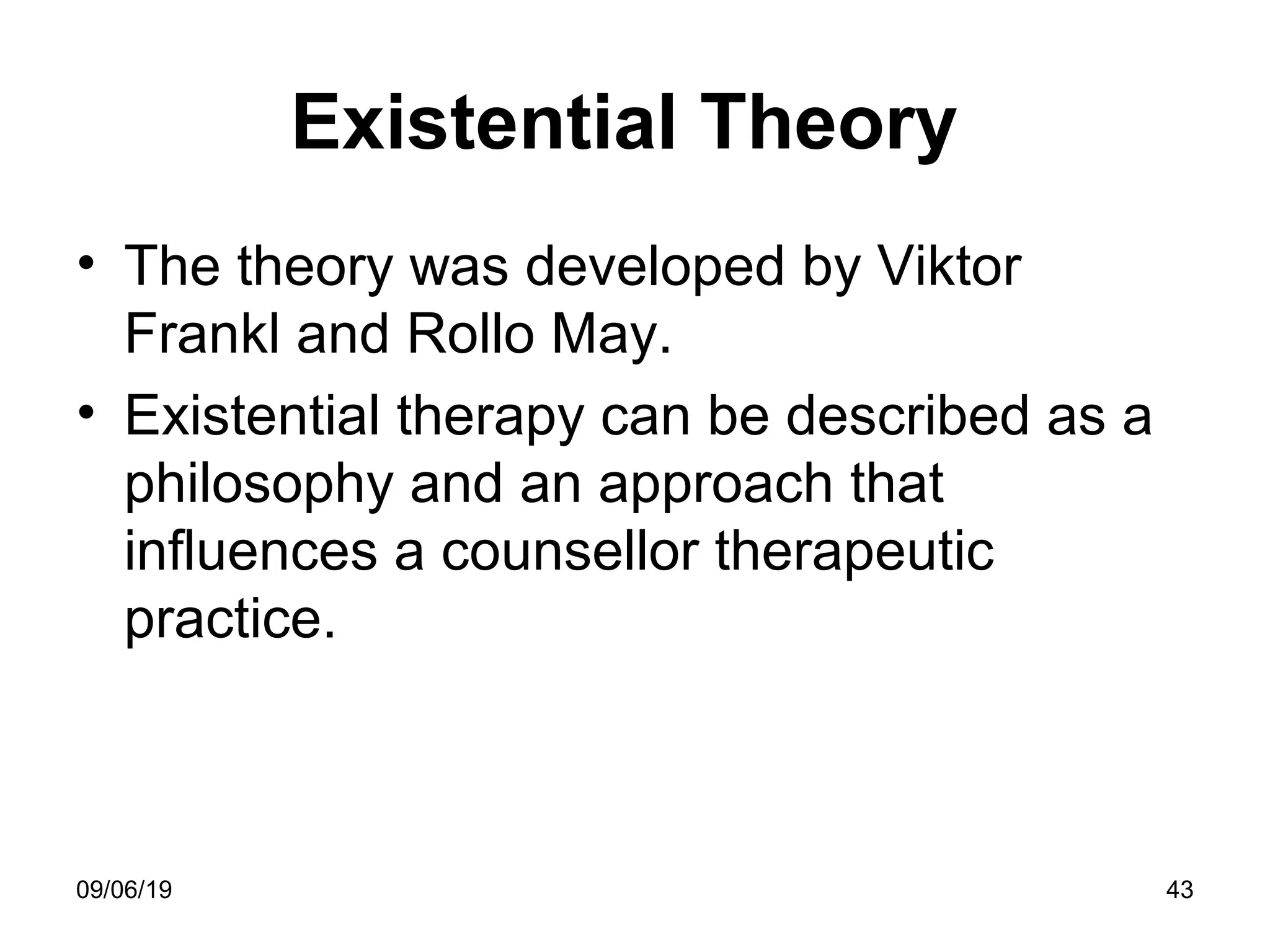 Theories of counselling and psychotherapy | PPT