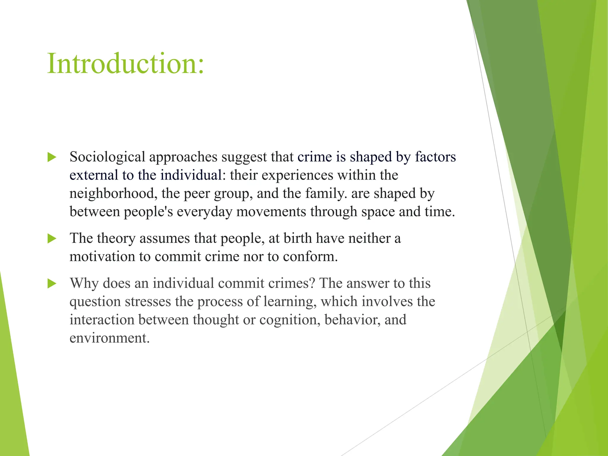 Sociological Theories of Crime | PPTX | Crime & Harmful Acts to ...