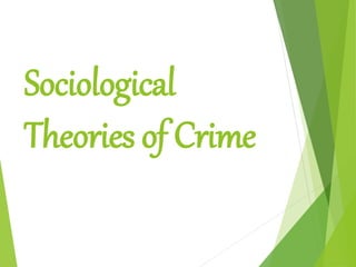 Sociological Theories of Crime | PPTX