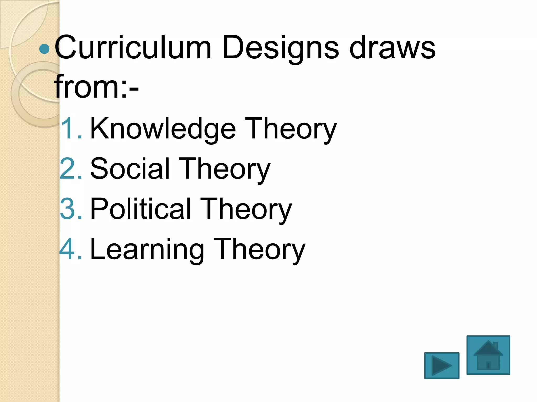 Theories of curriculum design | PPTX