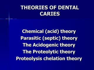 Theories of dental caries.ppt | PPT