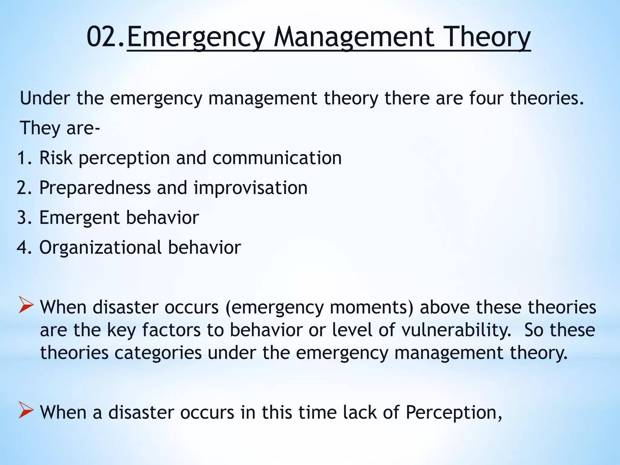Theories of disaster management by hasanul university of dhaka | PPTX