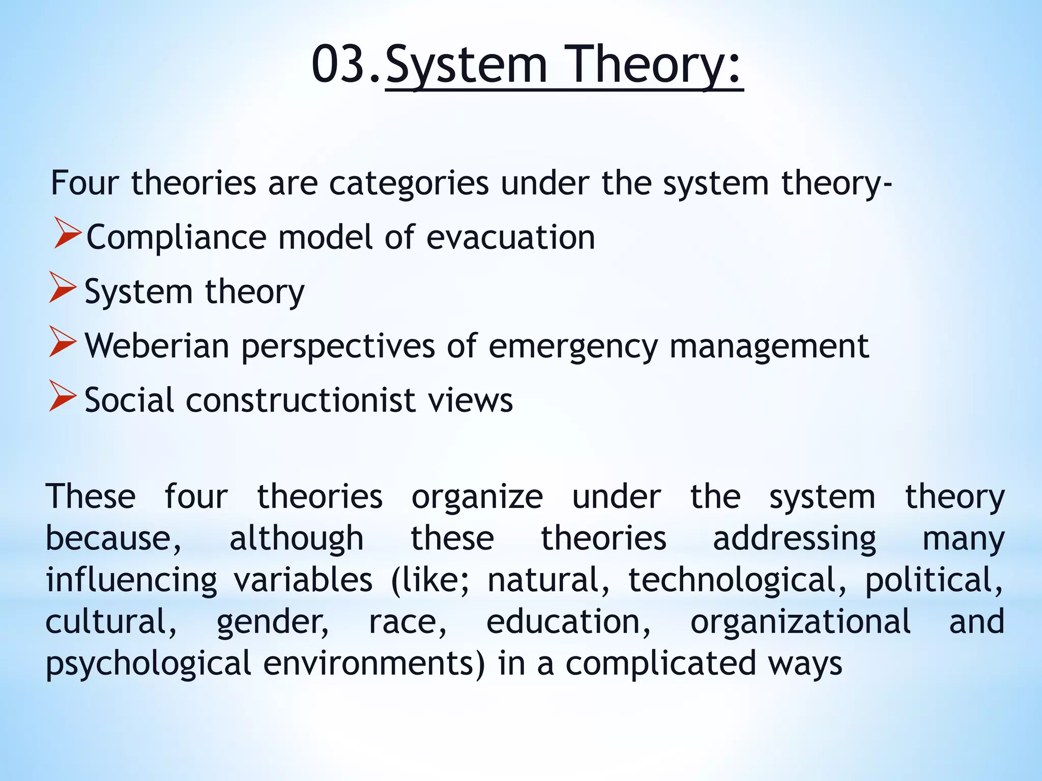 Theories of disaster management by hasanul university of dhaka | PPTX