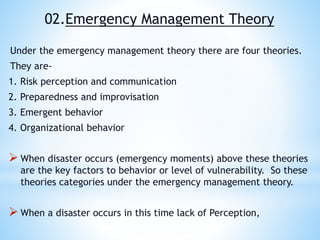 Theories of disaster management by hasanul university of dhaka | PPTX