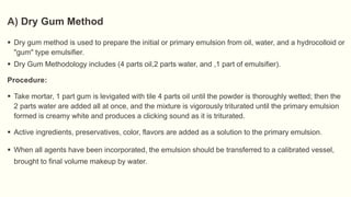 Theories of dispersion, pharmaceutical dispersion (Emulsion and ...