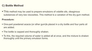 Theories of dispersion, pharmaceutical dispersion (Emulsion and ...