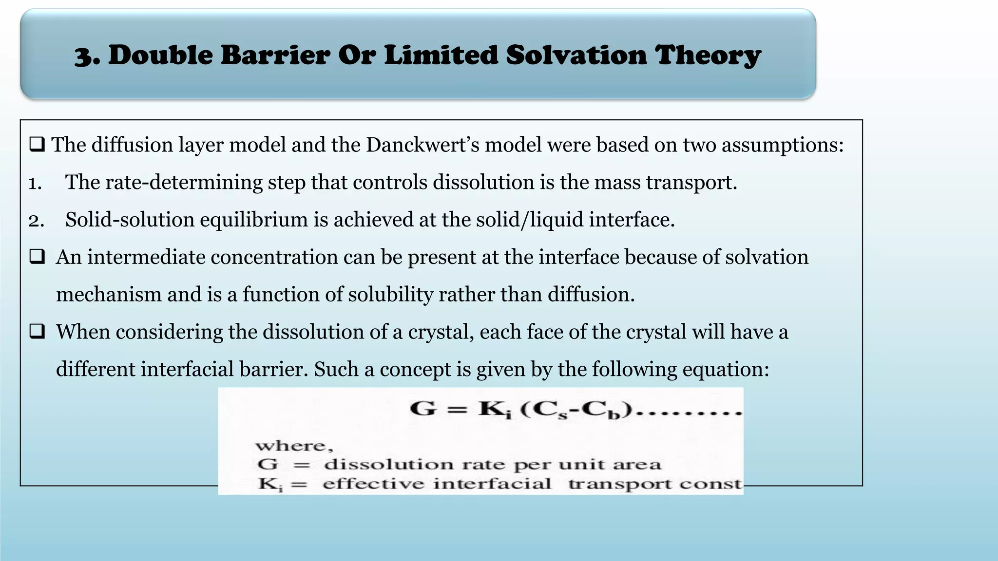 Theories of drug dissolution Biopharmaceutics | PDF
