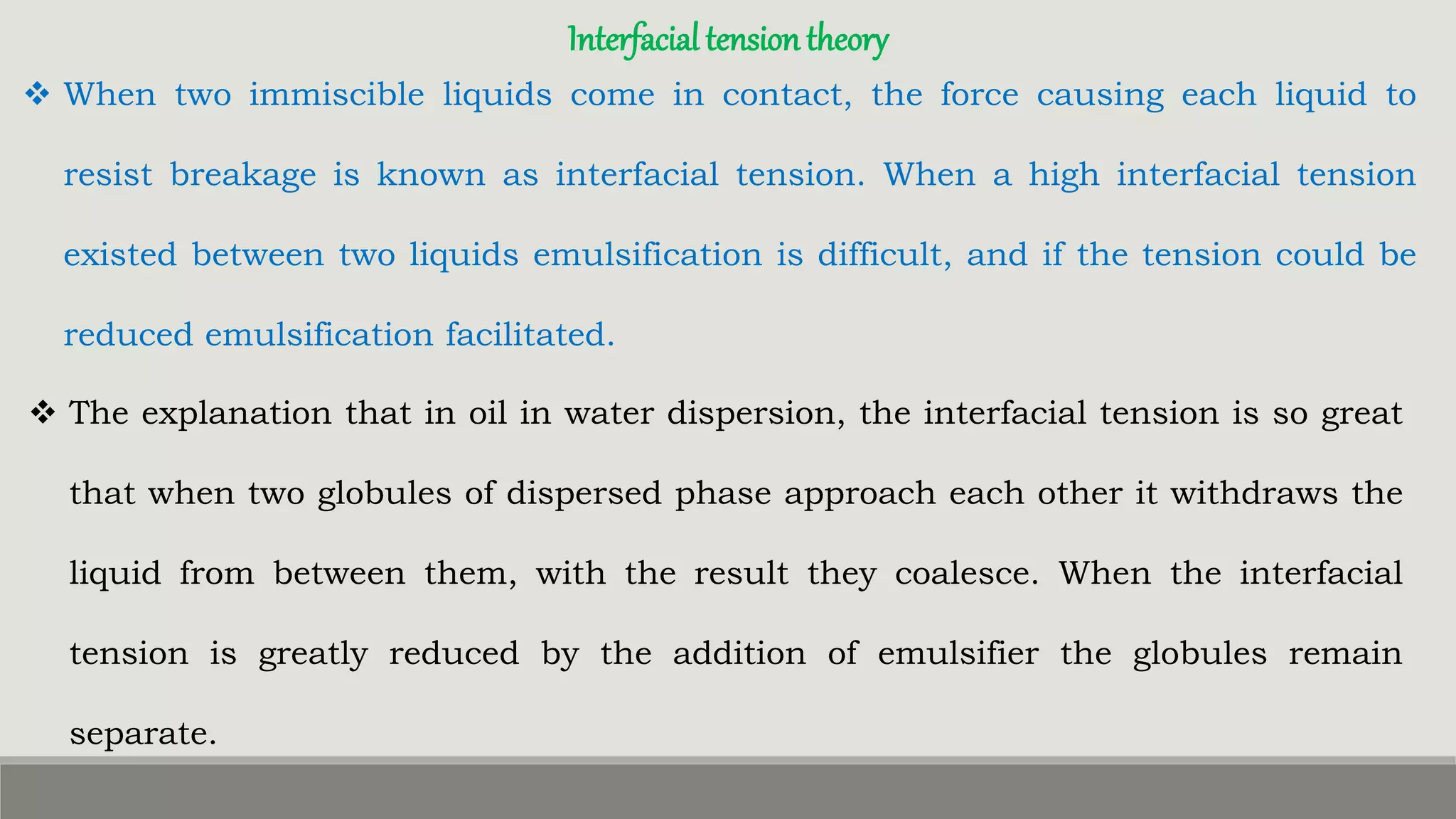 Theories of emulsions | PPTX