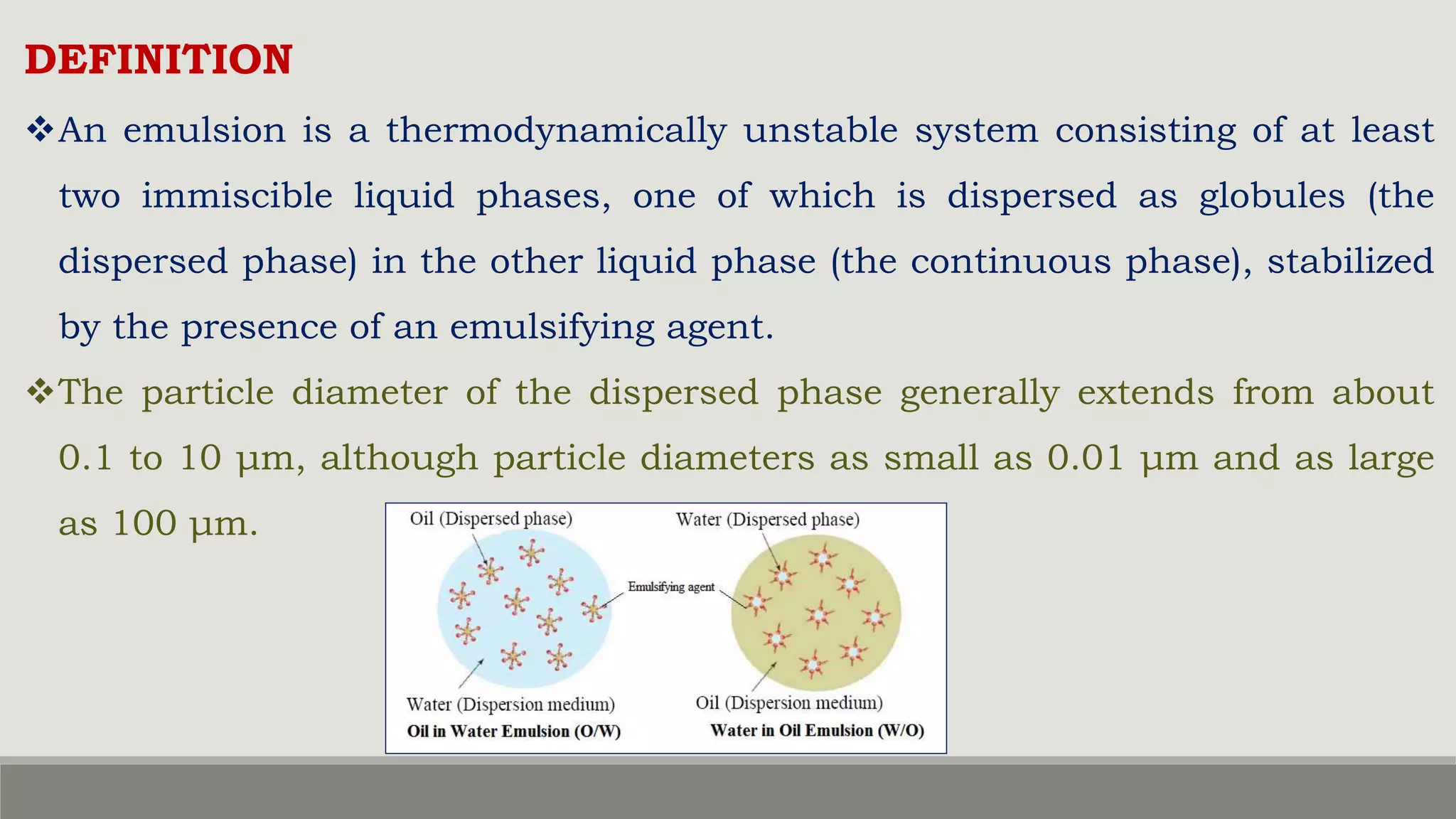 Theories of emulsions | PPTX