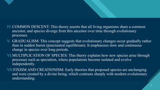 Darwinian, Pre Darwinian and Post Darwinian Theories of evolution | PPTX