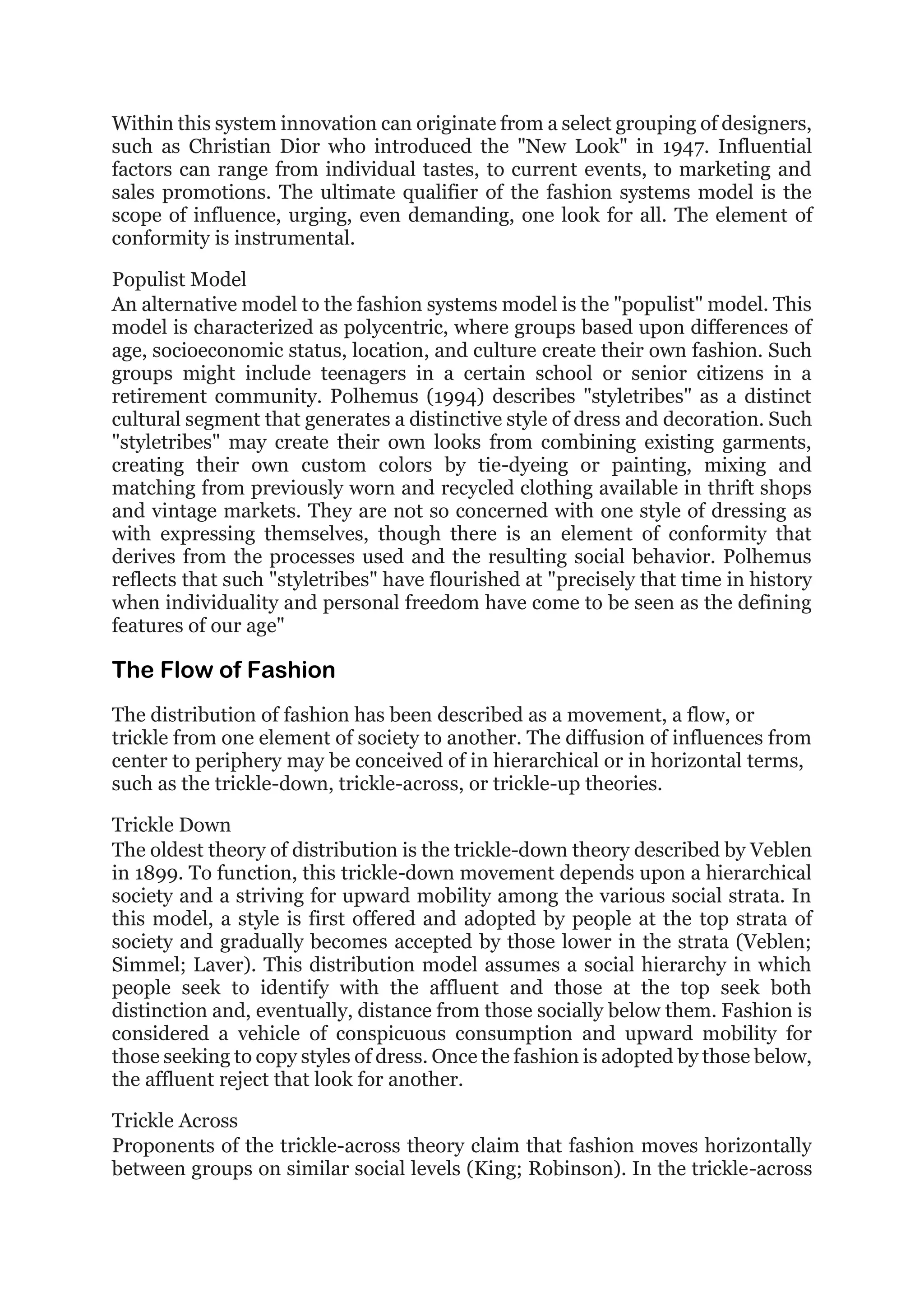 Theories of fashion notes | PDF